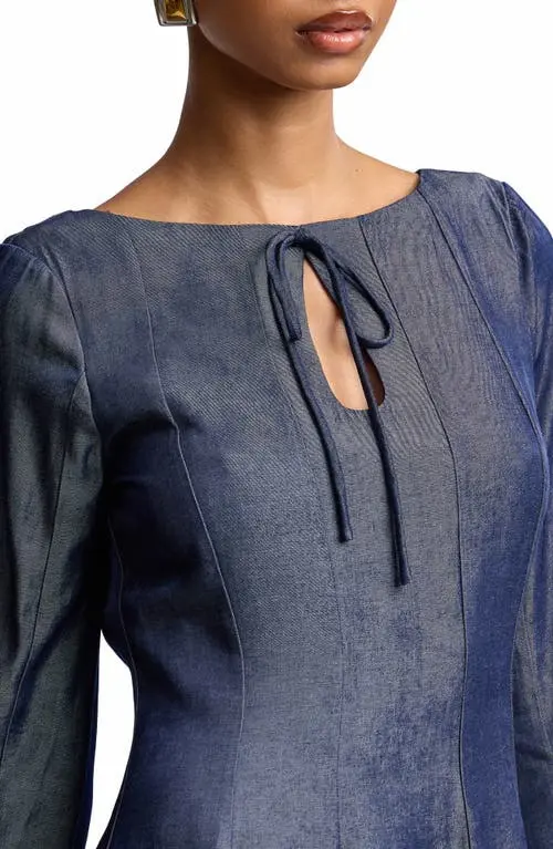 Avec Les Filles Dyed Godet Bell Sleeve Mini Dress