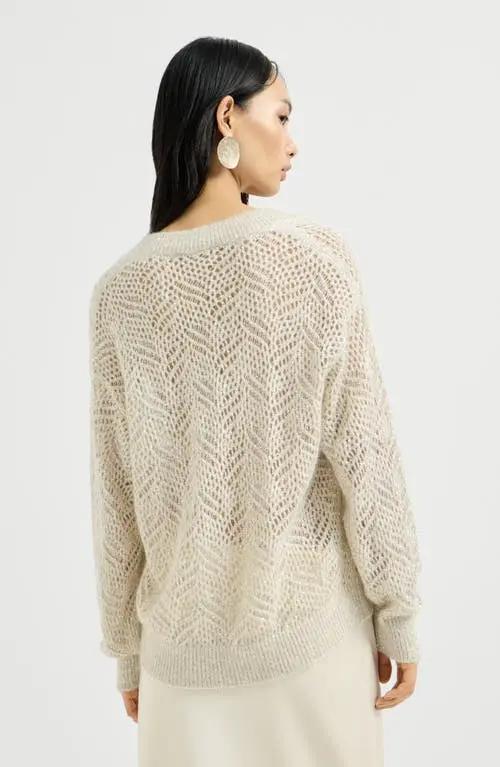 Brunello Cucinelli Mohair And Wool Abstract Leaf Sweater