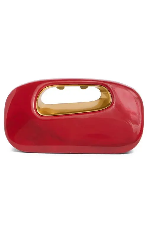 Cult Gaia Amara Acrylic Clutch - Vermilion