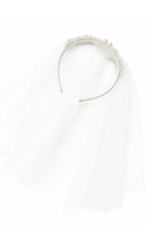 BINATA MILLINERY Grace Blusher Veil Pearly Headband