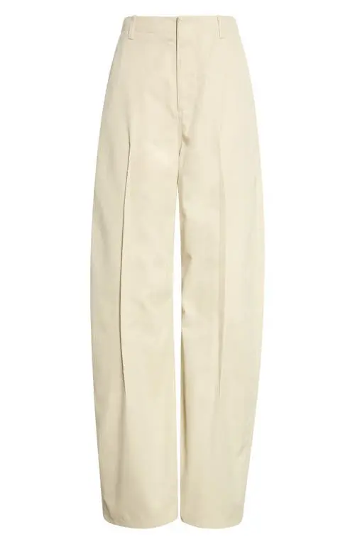 MAISON MARGIELA Wide Leg Cotton Twill Pants - Ecru