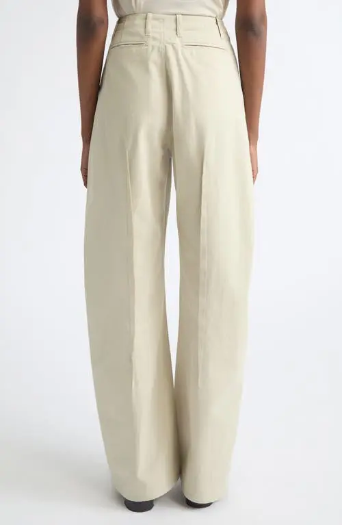 MAISON MARGIELA Wide Leg Cotton Twill Pants With Raw Edge Hem