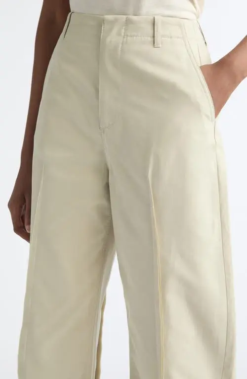 MAISON MARGIELA Wide Leg Cotton Twill Pants With Raw Edge Hem