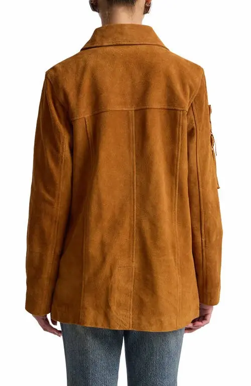 Avec Les Filles Floral Suede Shirt Jacket