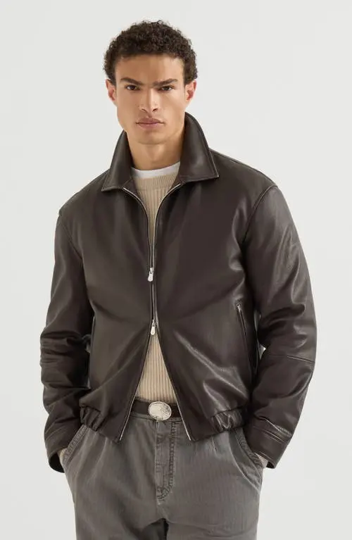 Brunello Cucinelli Nappa Leather Outerwear Jacket
