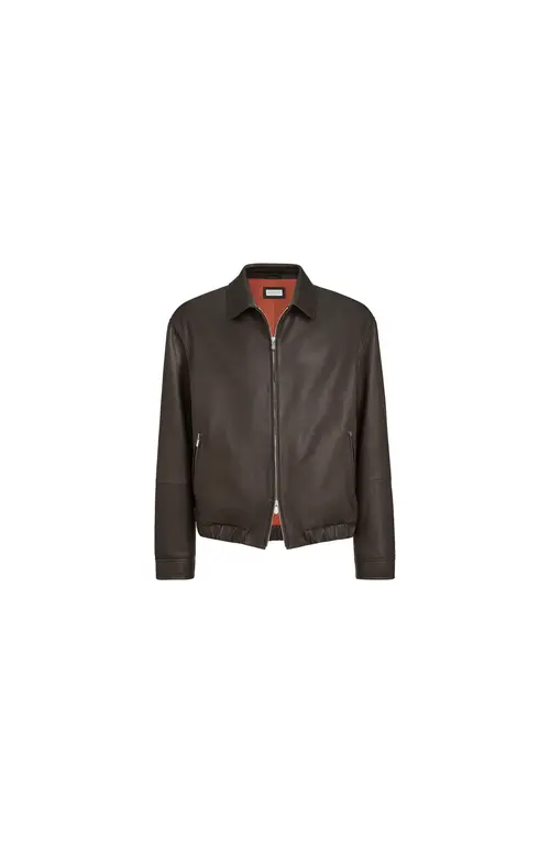 Brunello Cucinelli Nappa Leather Outerwear Jacket
