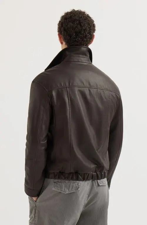 Brunello Cucinelli Nappa Leather Outerwear Jacket