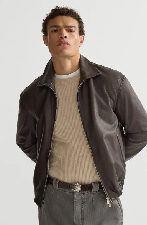 Brunello Cucinelli Nappa Leather Outerwear Jacket