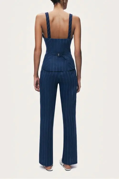 NOCTURNE Pinstripe Corset Bustier Top