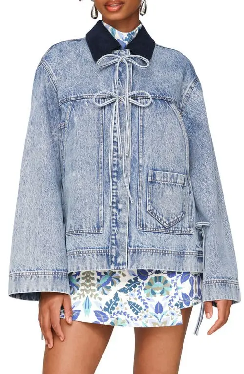 Avec Les Filles Oversized Denim Chore Jacket - Flutter Wash