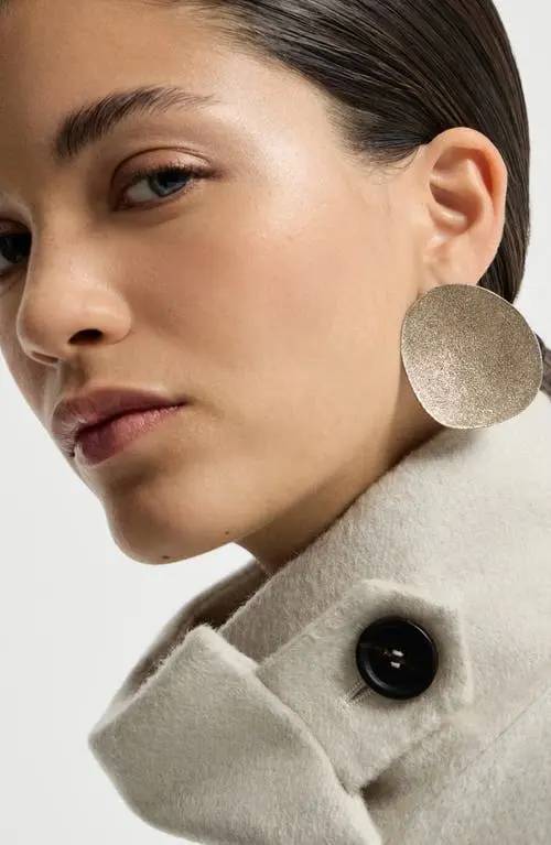 Brunello Cucinelli Sterling Shimmer Disc Earrings