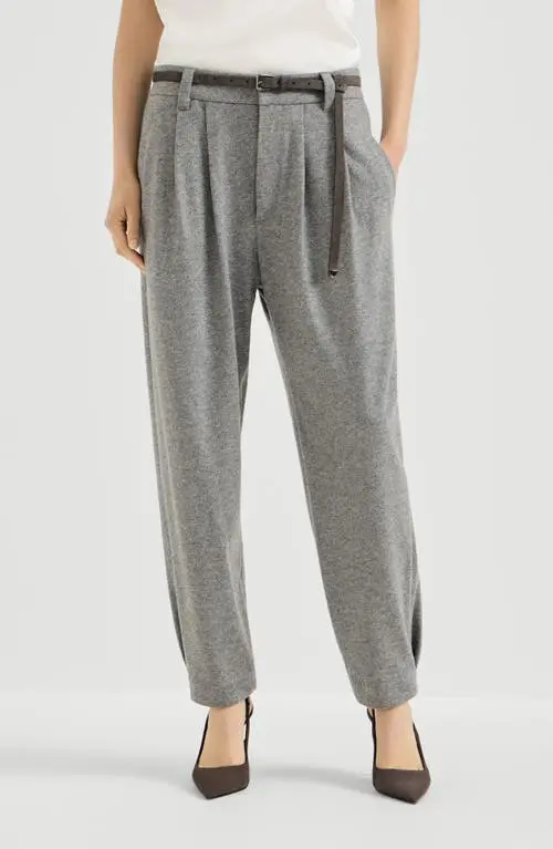 Brunello Cucinelli Cashmere Jersey Tailored Trousers - Grey
