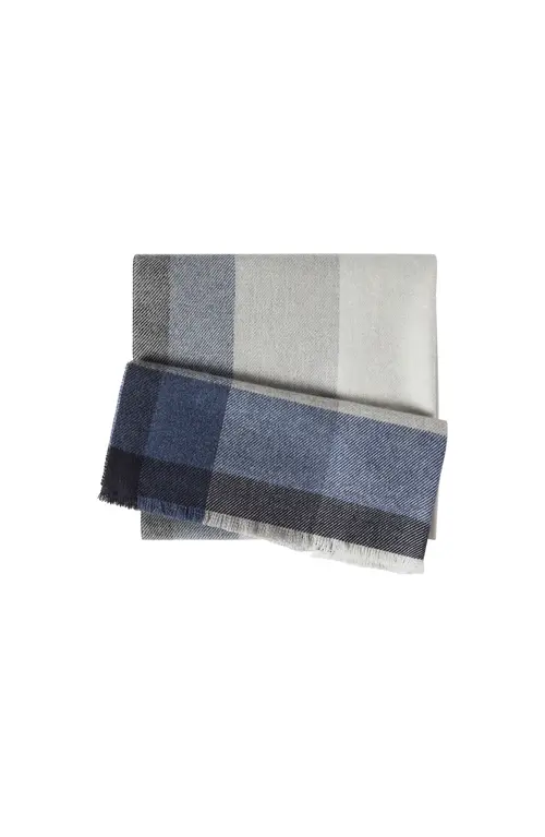 Brunello Cucinelli Wool And Cashmere Checked Twill Scarf - Grey