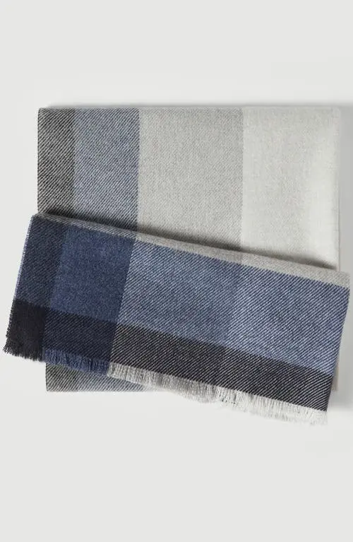 Brunello Cucinelli Wool And Cashmere Checked Twill Scarf - Grey