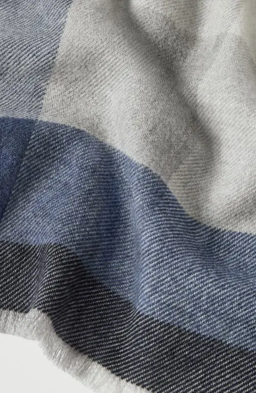 Brunello Cucinelli Wool And Cashmere Checked Twill Scarf - Grey