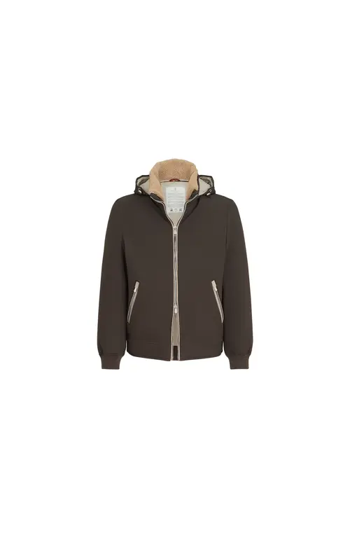 Brunello Cucinelli Stretch Bonded Nylon Down Jacket With Detachable Hood