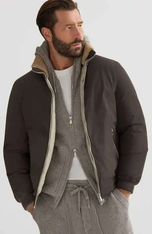 Brunello Cucinelli Stretch Bonded Nylon Down Jacket With Detachable Hood