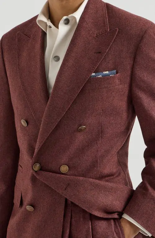 Brunello Cucinelli Virgin Wool And Cashmere Flannel Cavallo Tailor Blazer