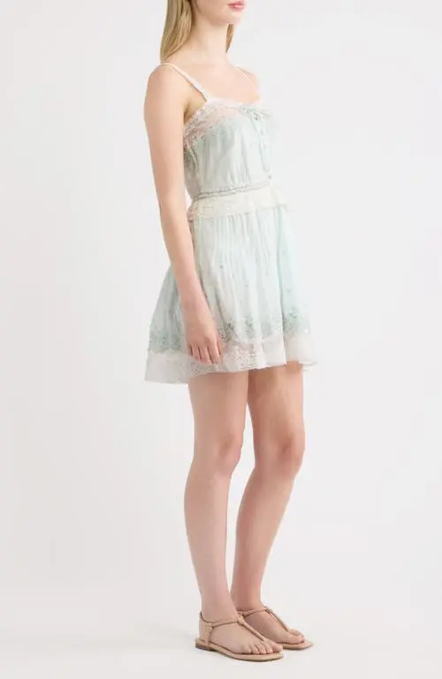LoveShackFancy Hadlee Lace Minidress - Eau De Nil