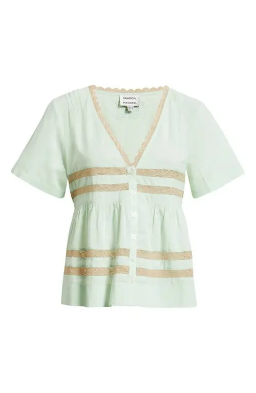 DAMSON MADDER Tilda Lace Organic Cotton Peplum Top