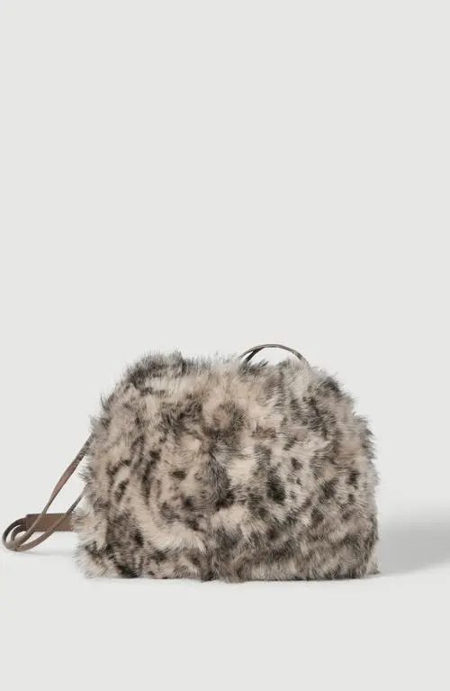 Brunello Cucinelli Lynx-effect Shearling Pouch Bag With Monili