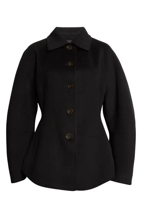 RÓHE Double Faced Wool & Cashmere Sculptural Jacket - Black