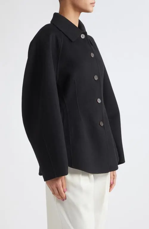 RÓHE Double Faced Wool & Cashmere Sculptural Jacket - Black