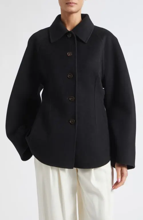 RÓHE Double Faced Wool & Cashmere Sculptural Jacket - Black