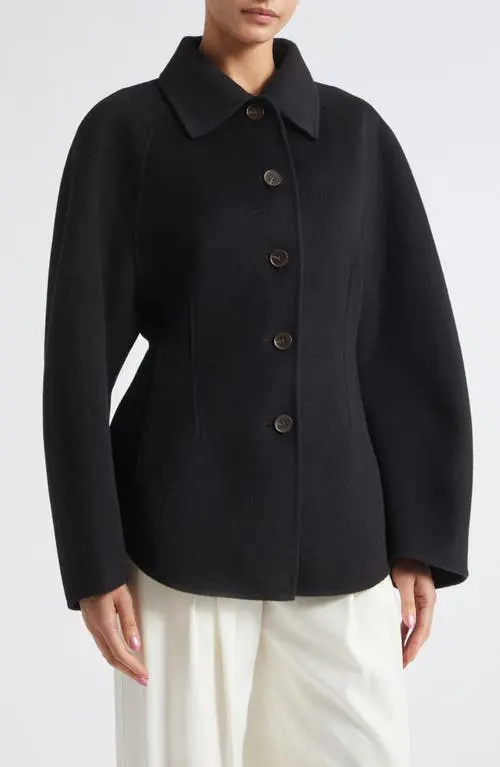 RÓHE Double Faced Wool & Cashmere Sculptural Jacket - Black