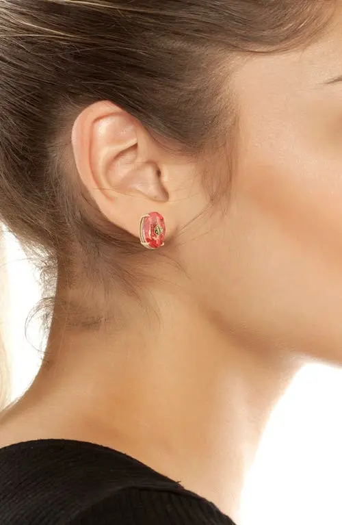 Kurt Geiger Oval Gemstone Eagle Stud Earrings