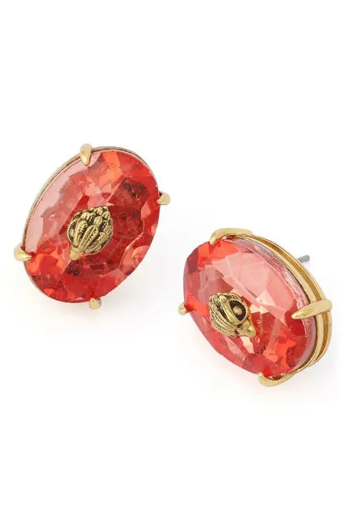 Kurt Geiger Oval Gemstone Eagle Stud Earrings