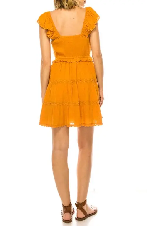 A COLLECTIVE STORY Crochet Trim Flutter Sleeve Minidress