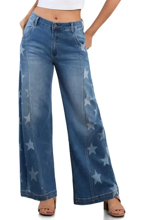 HINT OF BLU Superstar Wide Barrel Jeans - Star Denim
