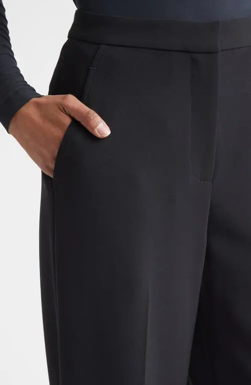 St. John Stretch Linen Blend Twill Wide Leg Pants