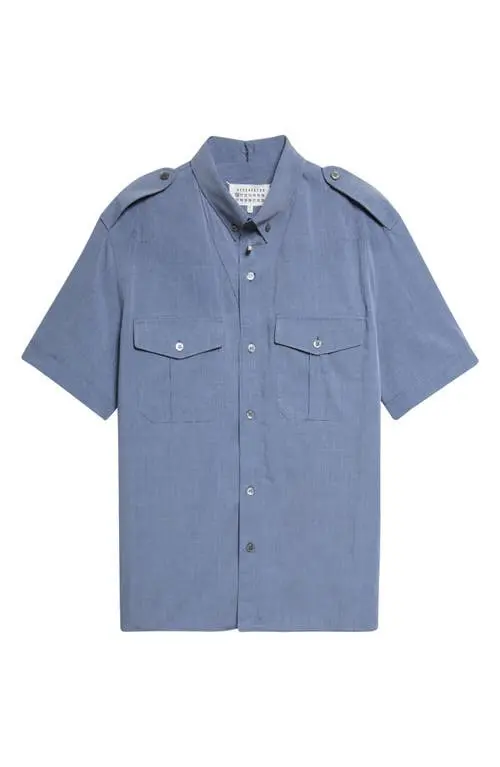 MAISON MARGIELA Foldable Short Sleeve Button-down Shirt - Blue