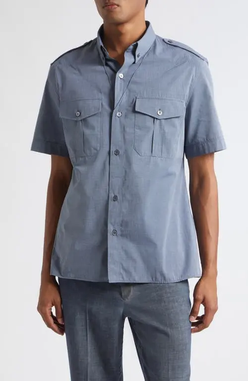 MAISON MARGIELA Foldable Short Sleeve Button-down Shirt - Blue