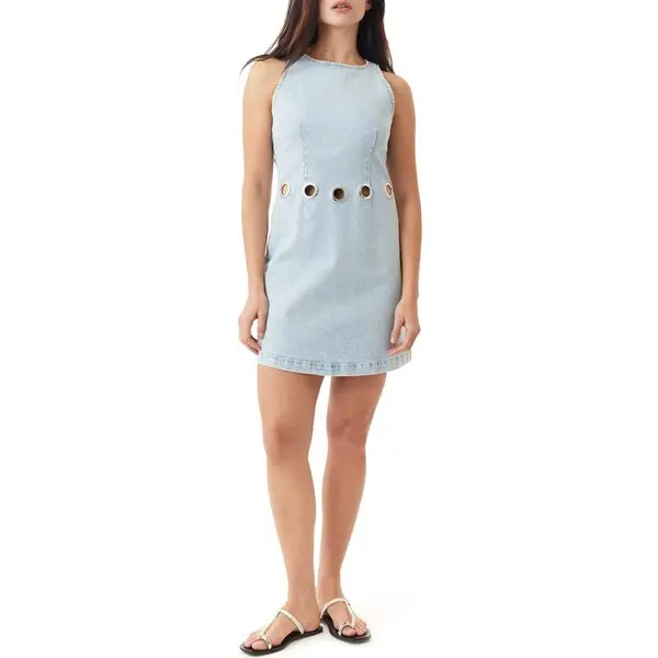 Habitual Grommet Embellished Denim Minidress - Glacier