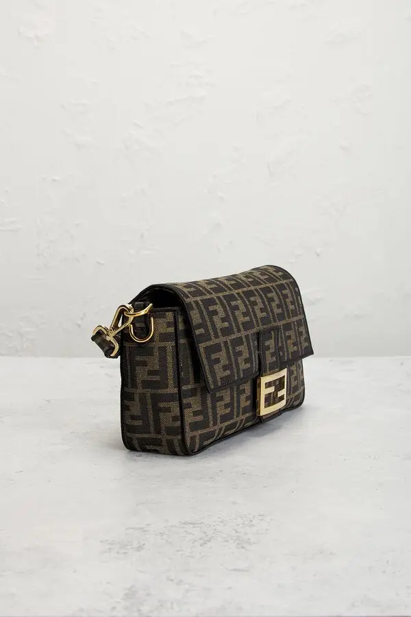 FWRD RENEW Fendi Ff Zucca Canvas Baguette Bag