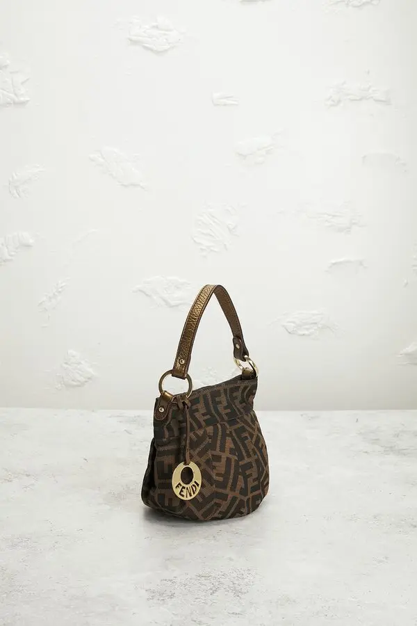 FWRD RENEW Fendi Zucca Mini Chef Shoulder Bag