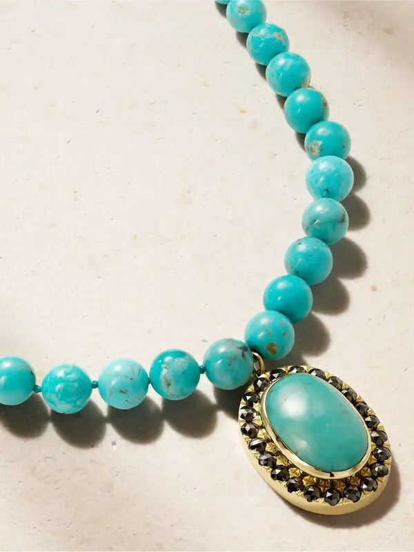 Ileana Makri 18-karat Gold And Diamond Necklace - Turquoise