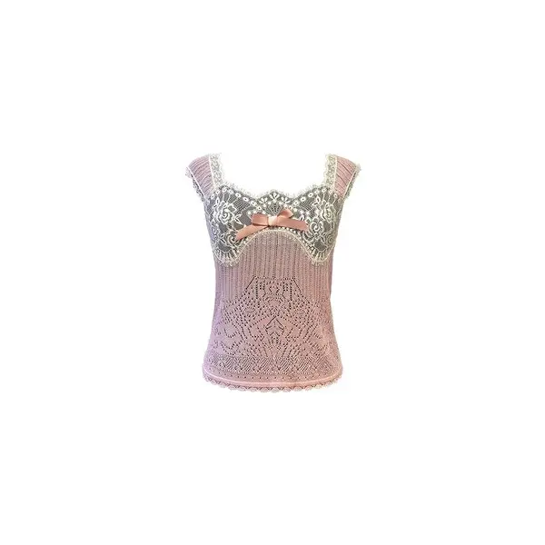 Anna Sui Lingerie Lace Knit Camisole Blush - Pink
