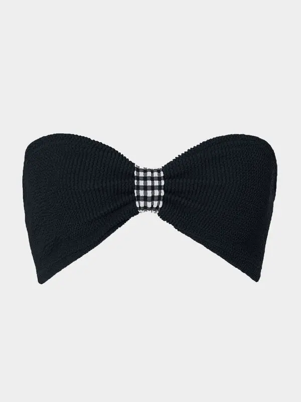 Hunza G Jean Bikini Top - Black Gingham