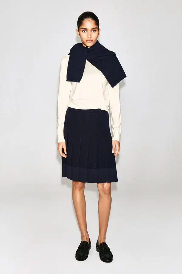 Cos Merino Wool Pleated Midi Skirt