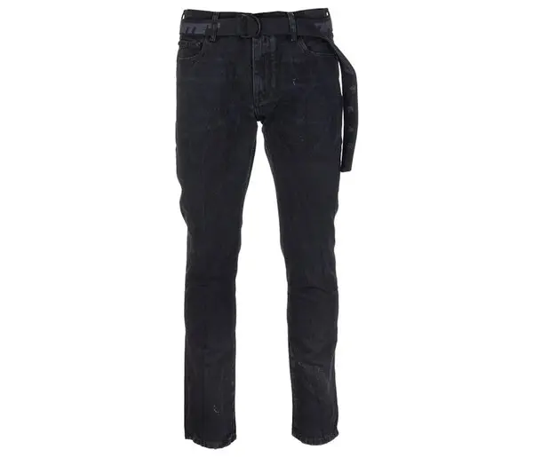 Off-White Tapered Belt Jeans - Black