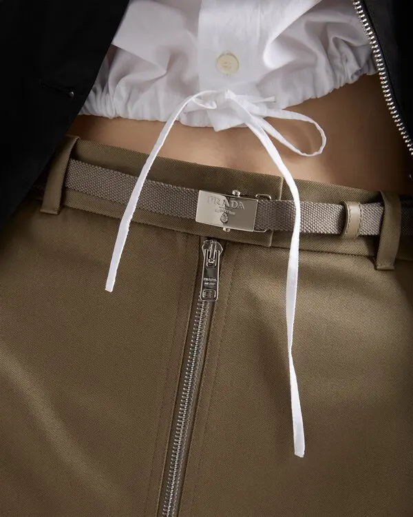 Prada Chino Mini Skirt With Zipper Detail