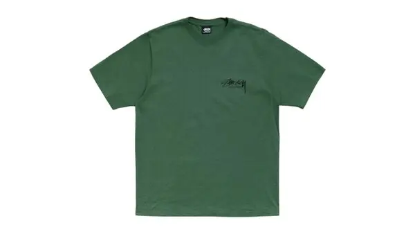 StÜssy Beach Roots Pigment Dyed Tee Shirt - Pine