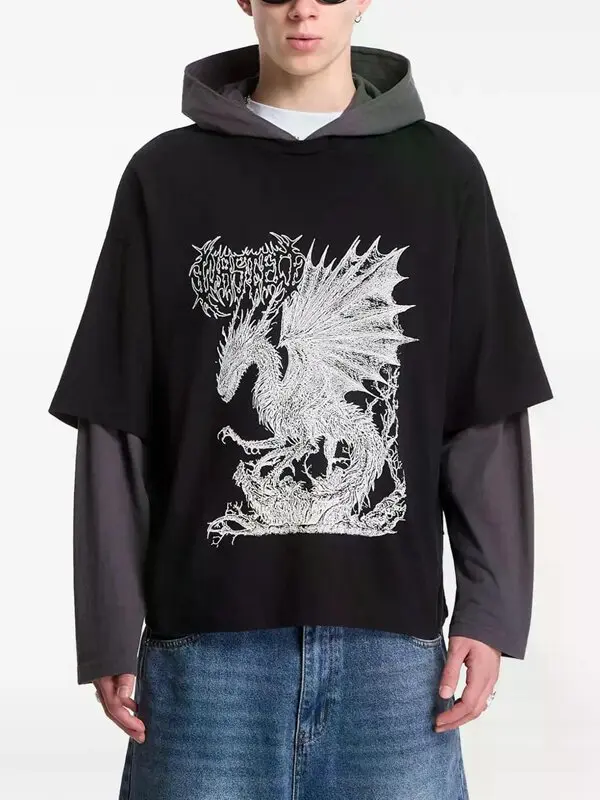 WASTED Balaur Age Layered-sleeve Hoodie