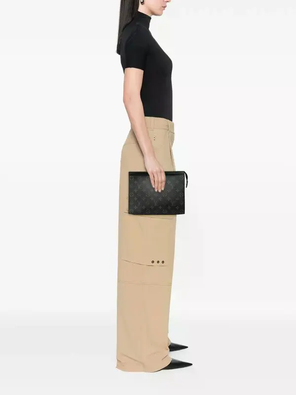 LOUIS VUITTON 2019 Monogram Eclipse Pochette Voyage Mm Clutch Bag - Black