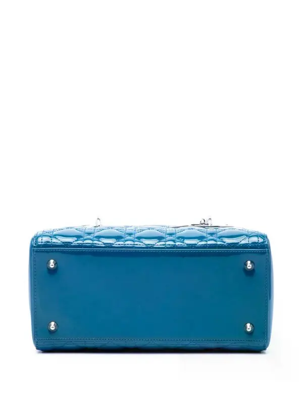 Dior Patent Cannage Lady Satchel - Blue