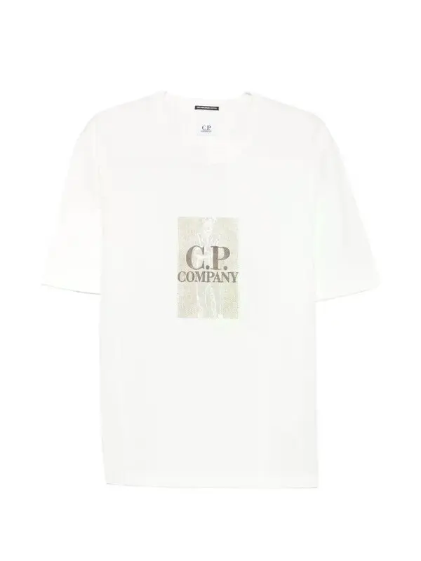 C.P. COMPANY Logo-embroidery T-shirt - White